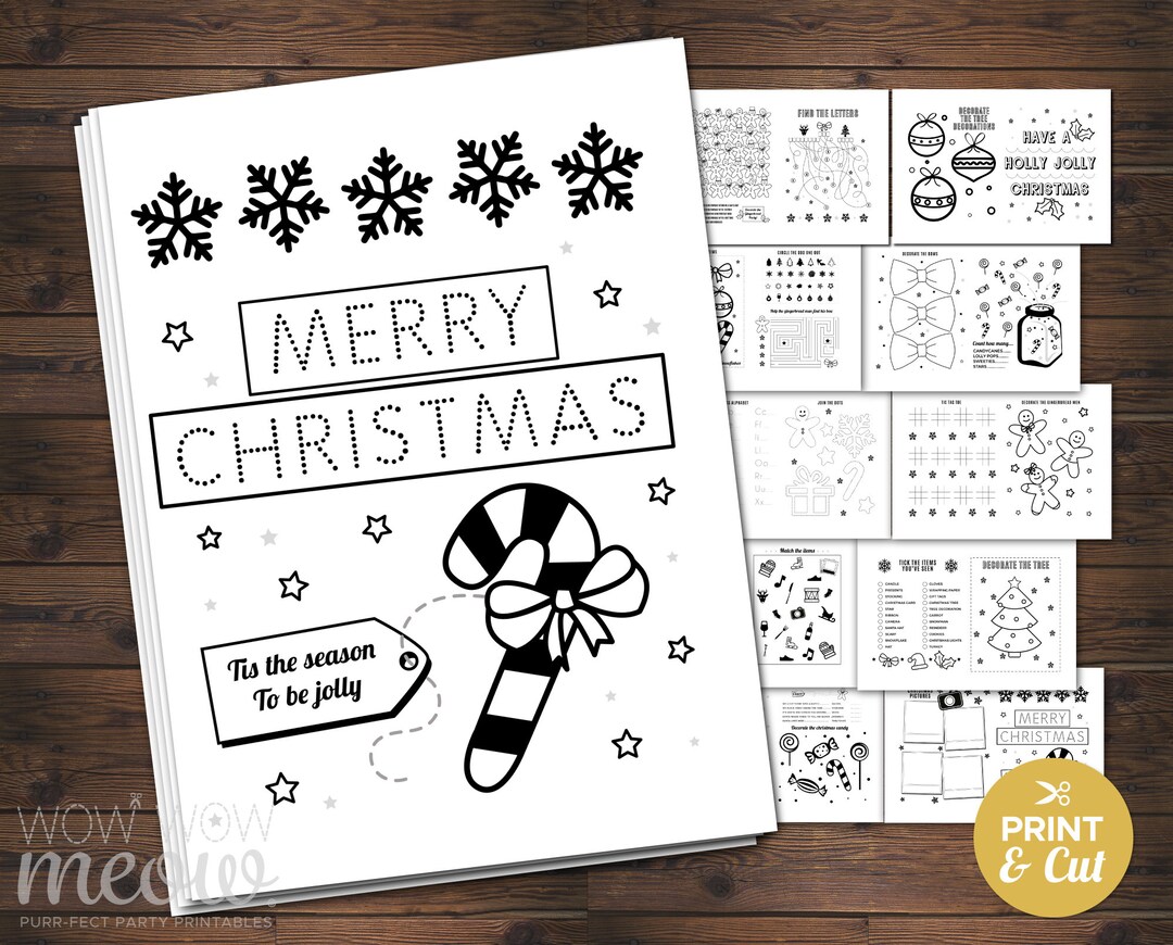 Christmas Activity Coloring Book Printable Children's Xmas Sheets ...