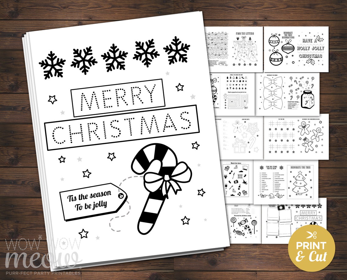 Christmas Activity Coloring Book Printable Children's Xmas - Etsy