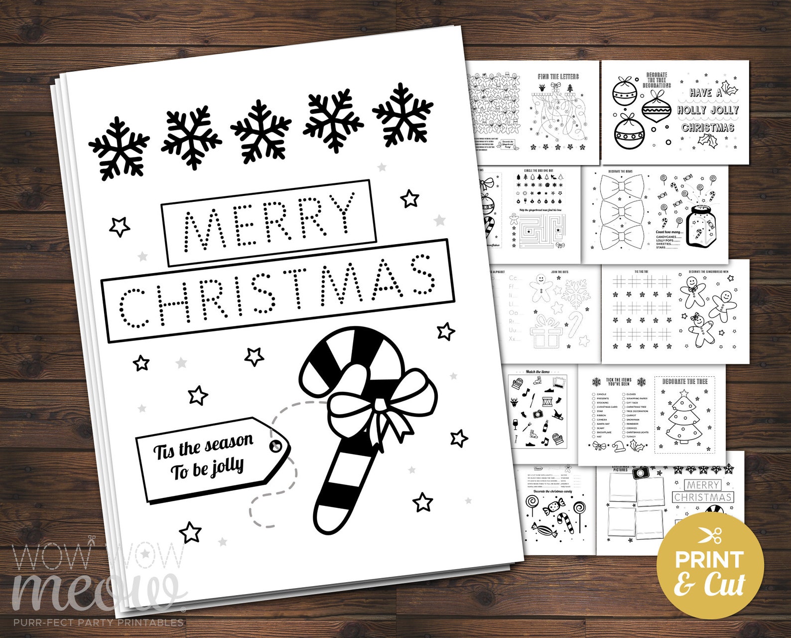 Christmas Activity Coloring Book Printable Children's Xmas | Etsy