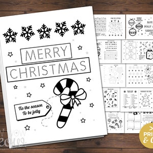 Christmas Activity Coloring Book Printable Children's Xmas Sheets ...
