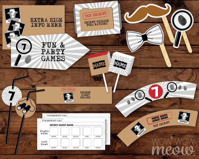 Secret Agent SPY Birthday Party Package Invitations & Decorations Full ...