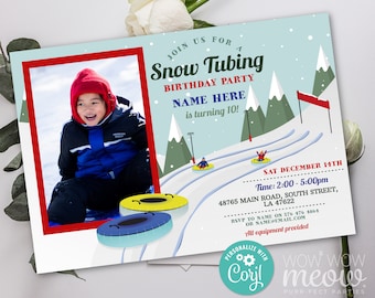 Snowboarding Birthday Invitation, Snowboard Party, Shred the Gnar, Hit ...