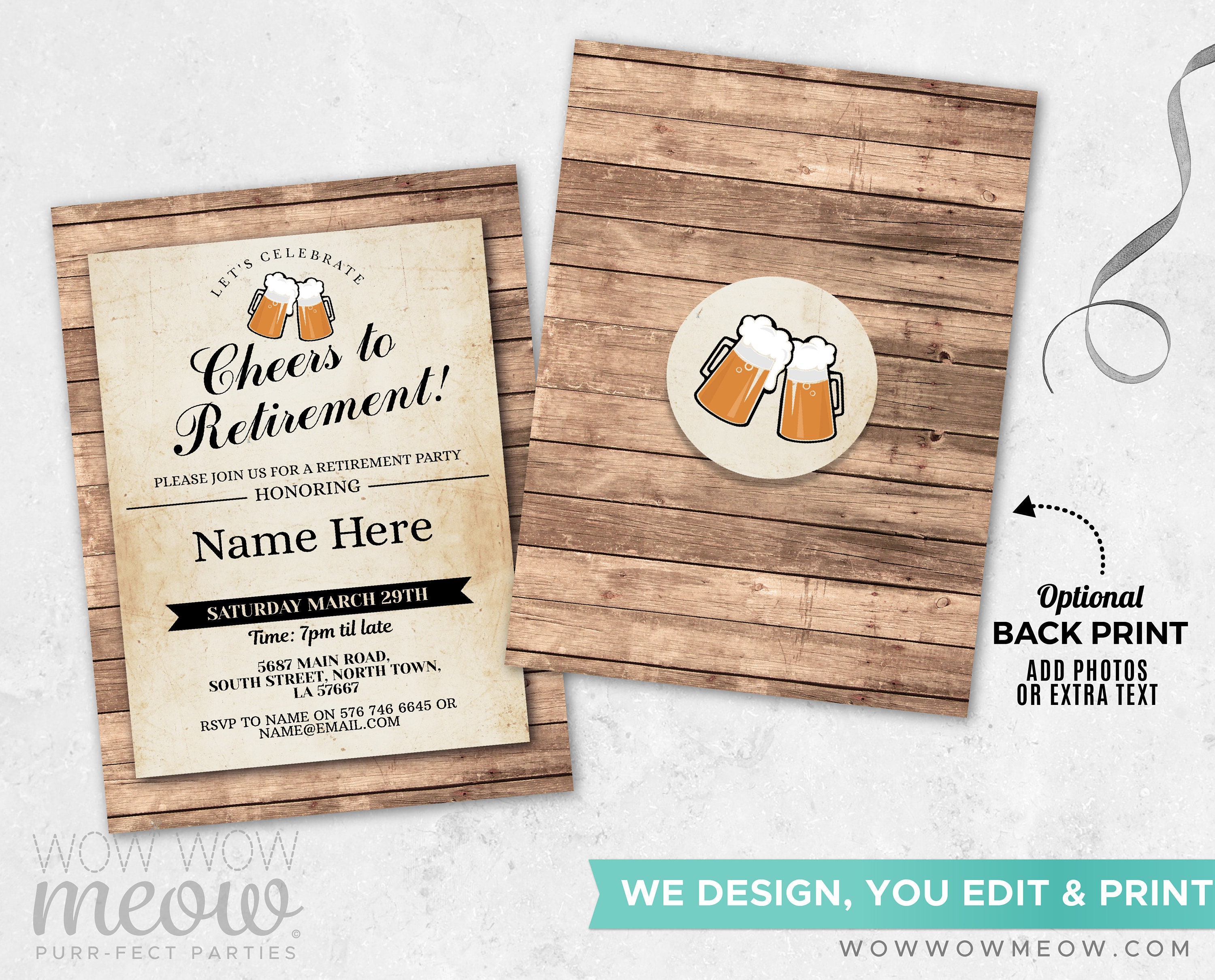 Cheers to Retirement Invitation Beers Retired Invite Letter - Etsy