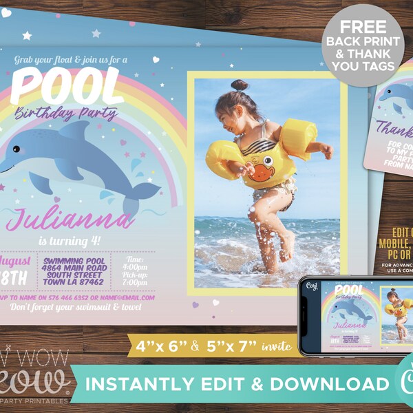 Dolphin Pool Party - Etsy