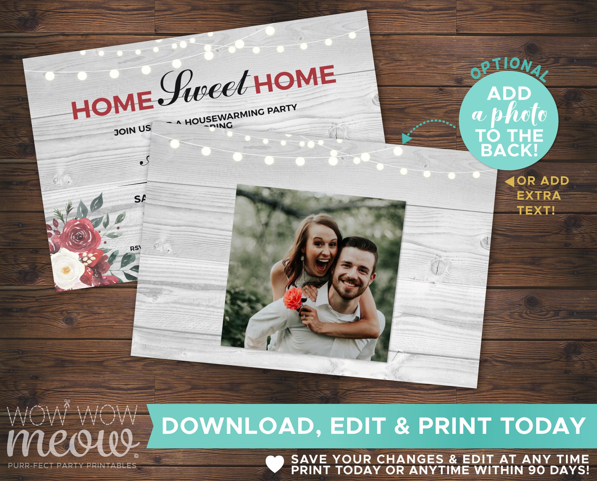 Housewarming Invitation Home Sweet Home Rustic New House | Etsy