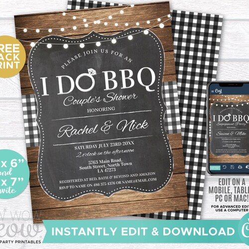 I Do BBQ Engagement Party Invitation 41 Digital Invitation - Etsy