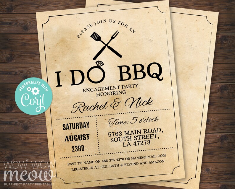 I Do BBQ Invitation Couples Shower Invite Engagement Party - Etsy