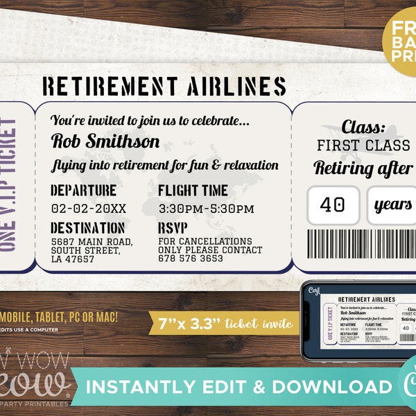 Pilot Retirement Invitation - Etsy