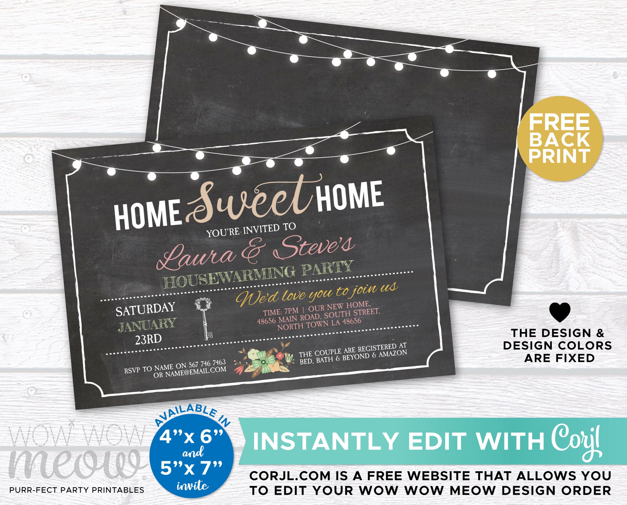 Housewarming Invitation New House Invite Home Sweet Couples - Etsy