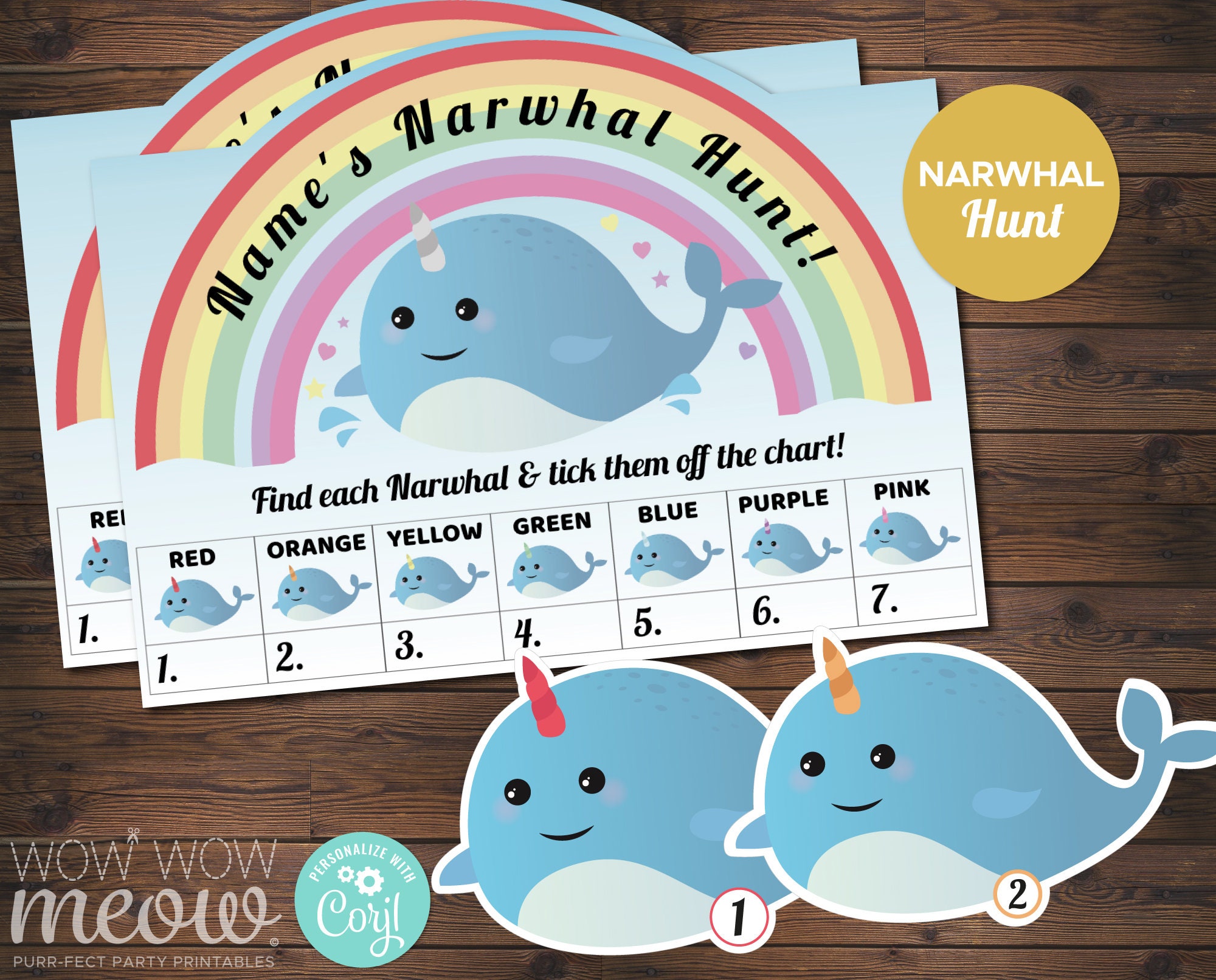 Narwhal Scavenger Hunt Activity Narwhale Sheet Rainbow INSTANT - Etsy UK