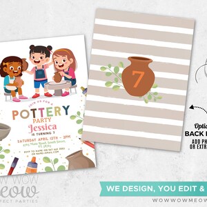 Pottery Invitation Birthday Clay Crafts Invite Painting INSTANT ...