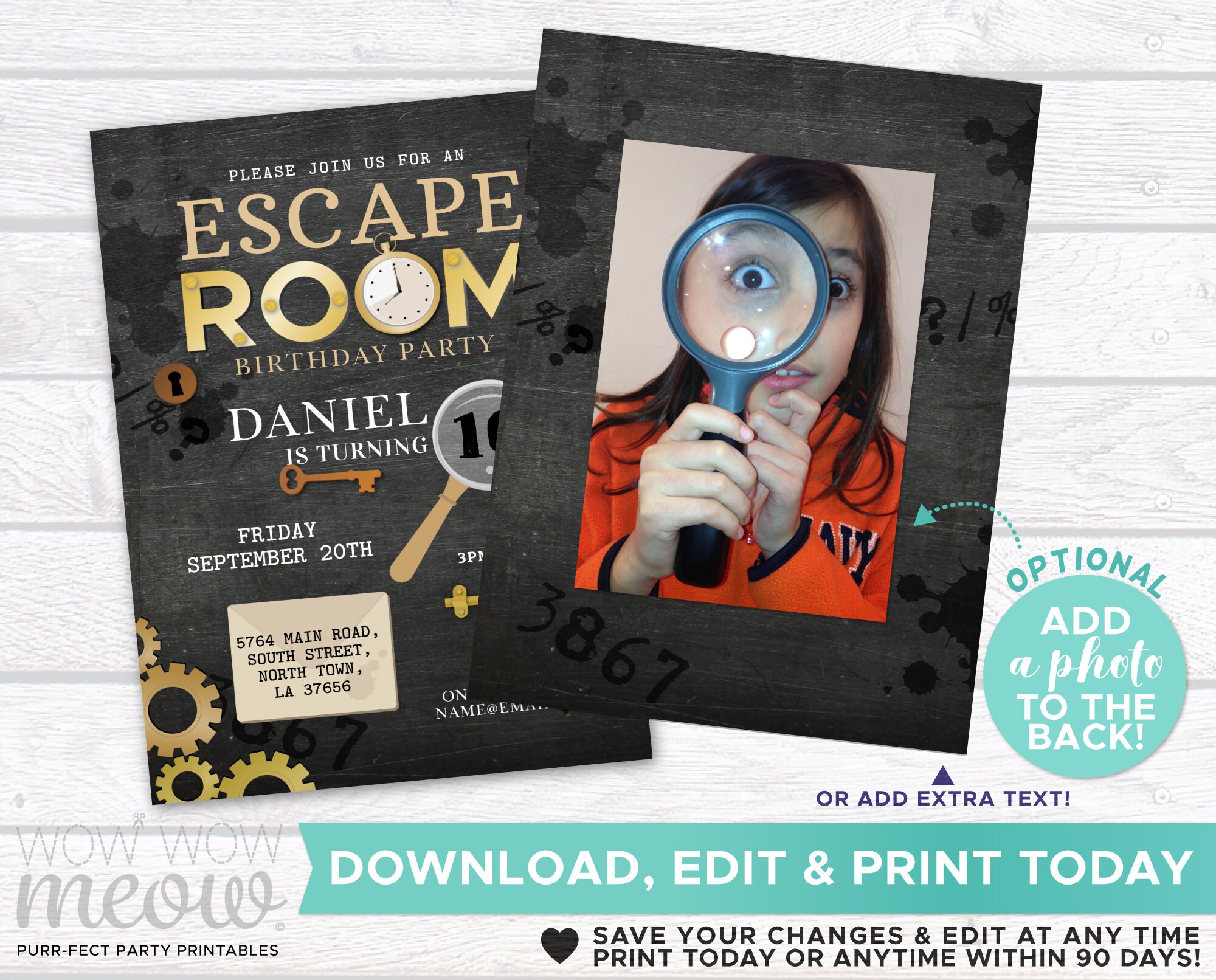 Escape Room Invitation Birthday Invite Puzzle Challenge INSTANT ...