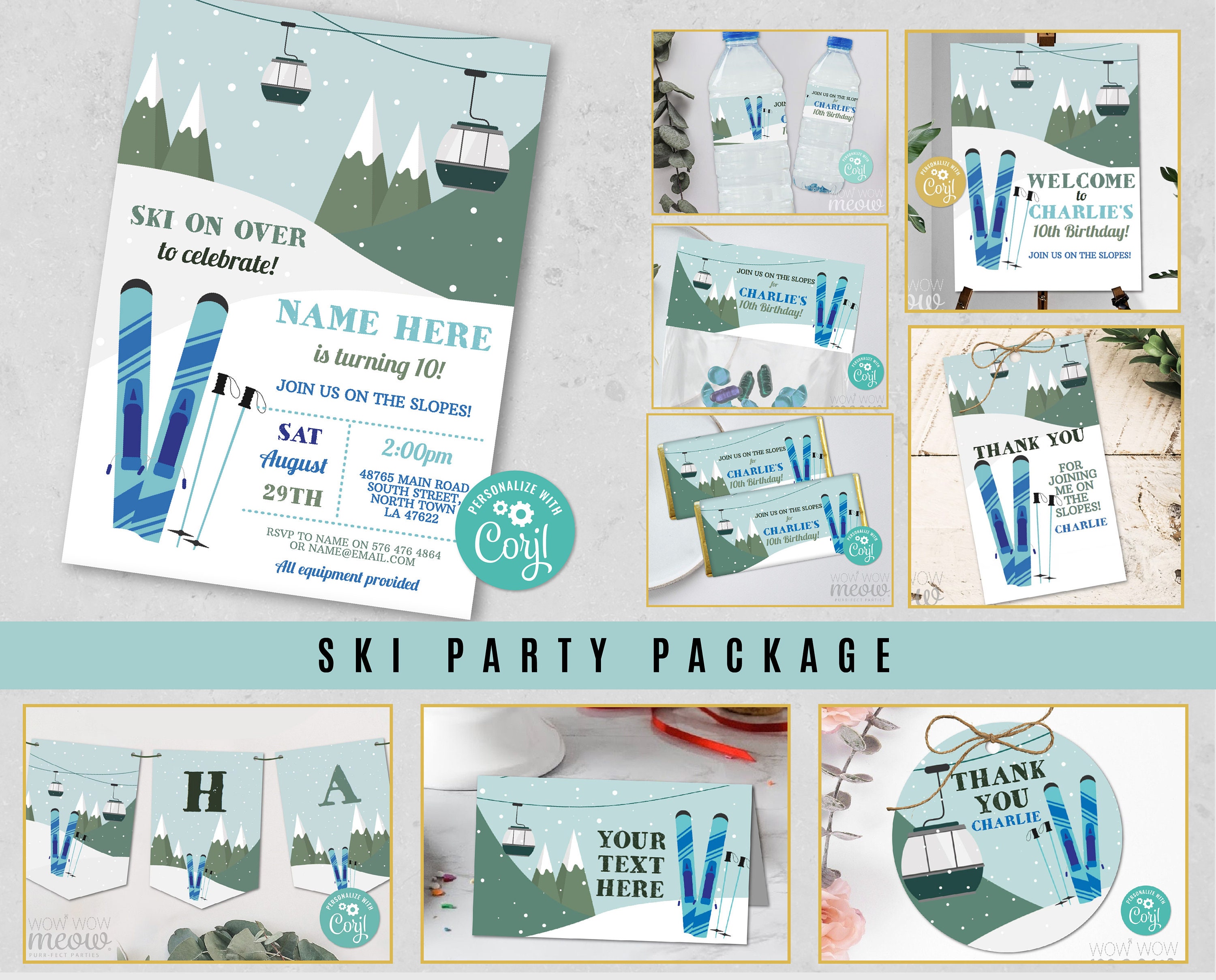 Ski Party Invitations Printable