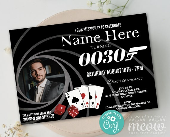 Secret Agent Invitation Photo Spy Party Invite INSTANT - Etsy