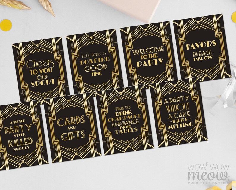 Art Deco Signs 1920s Welcome Poster Birthday Party Twenties - Etsy