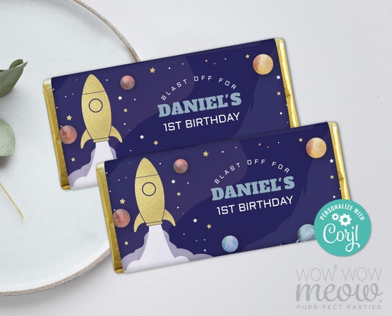 Outer Space Chocolate Bar Planets Wrapper Galaxy Birthday | Etsy