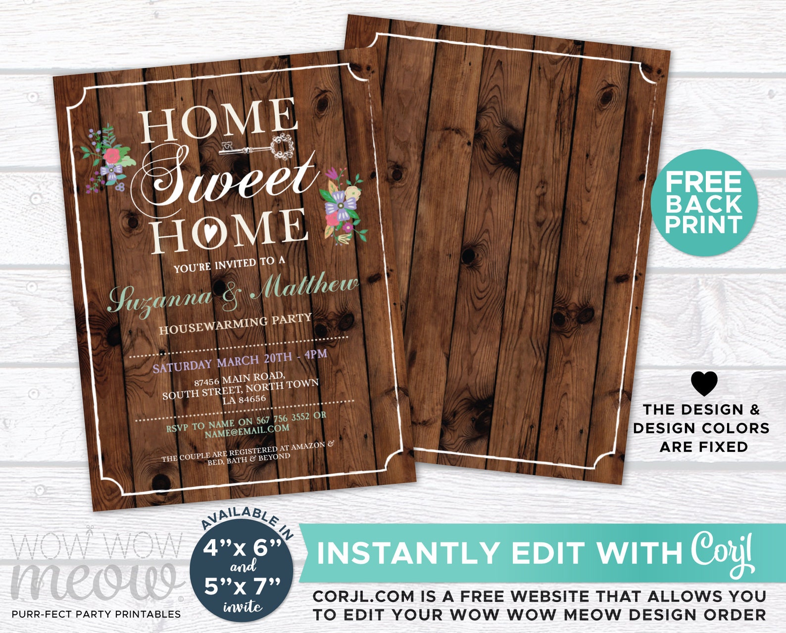 Rustic Housewarming Invitation New House Invite Home Sweet - Etsy