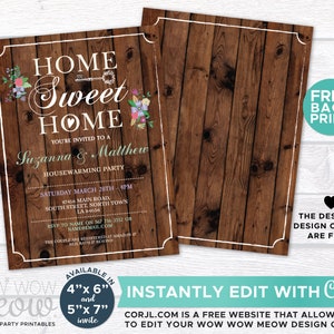 Rustic Housewarming Invitation New House Invite Home Sweet Home Couples ...