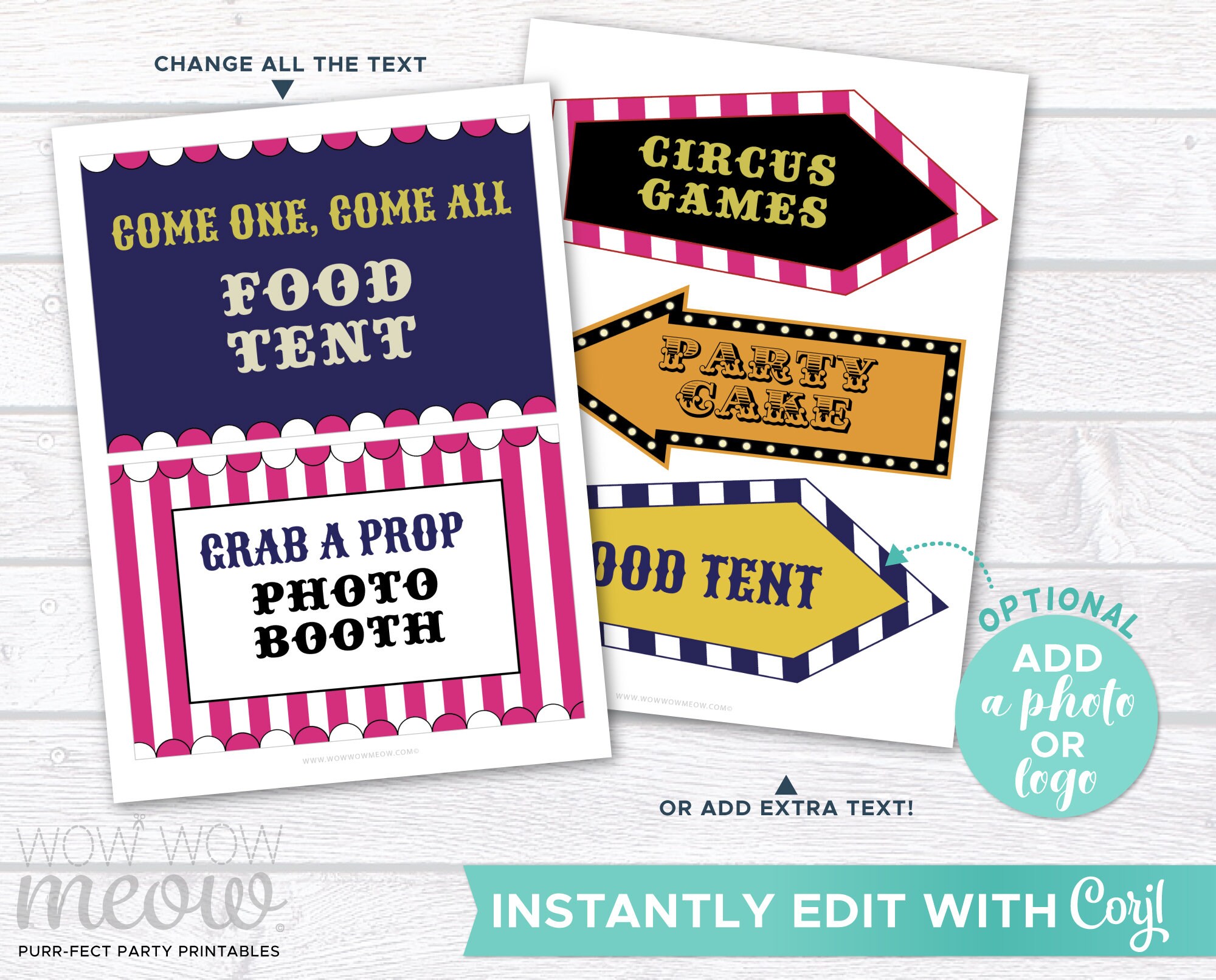 Circus Arrow Signs Pink Carnival Party Hand Pointing INSTANT - Etsy UK