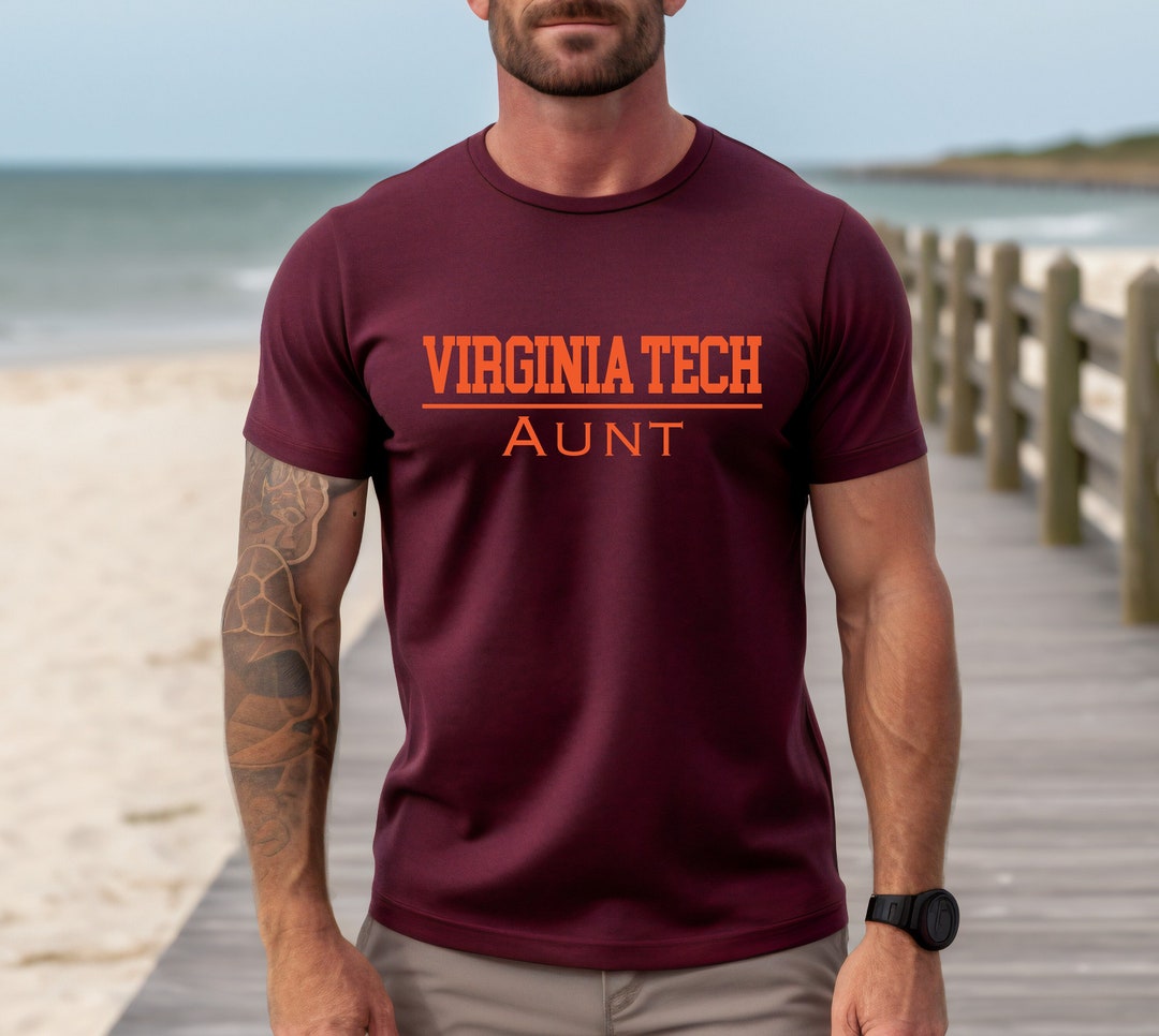 Virginia Tech Aunt Bella Canvas Apparel Handmade Gift Football Shirt ...