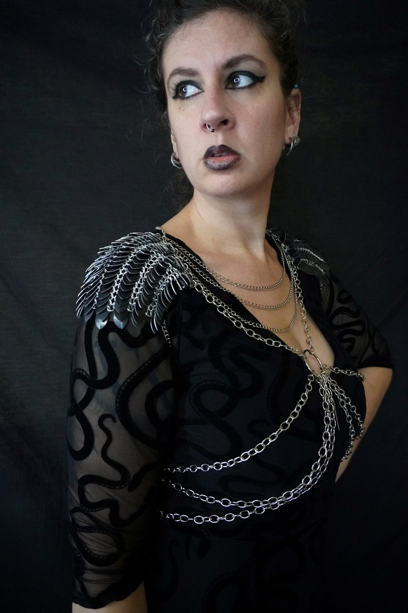 Chainmail & Scalemail Shoulder Armour / Harness / Armor / Gothic ...