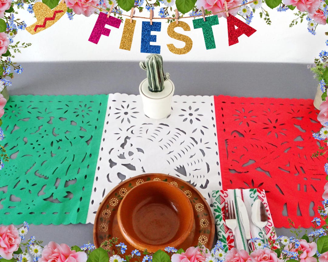 Mexican Table Runner, 3 Table Runners, 18x40 Inches, Paper Table Runner ...