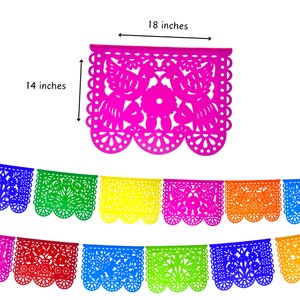 Vibrant Papel Picado Banner, Fiesta Party Decoration, 16 Ft - Etsy