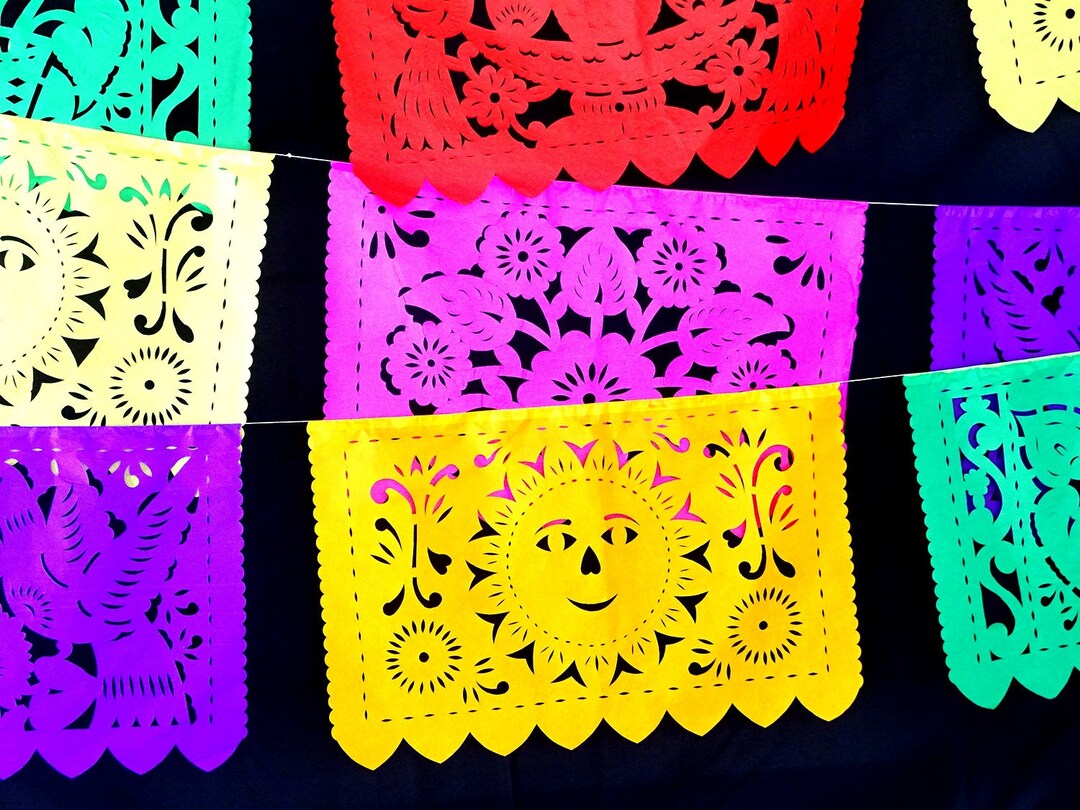 Vibrant Papel Picado Banner, Fiesta Party Decoration, 16 Ft - Etsy