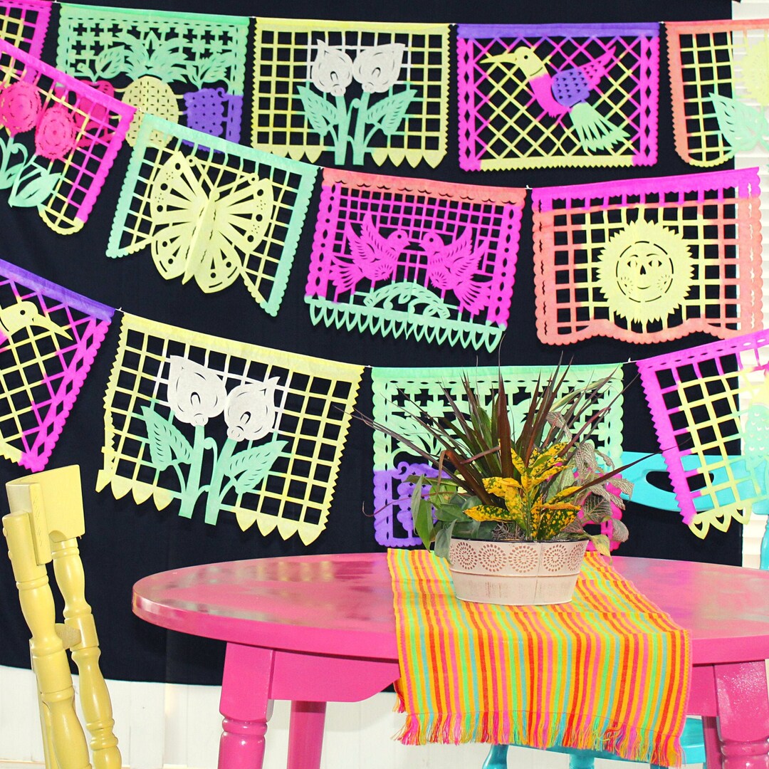 Large Mexica Papel Picado Banner 78 Ft Long Mexican Style - Etsy
