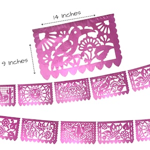 Metallic Pink Papel Picado, Picado Banner, Mexican Fiesta Decor, Papel ...