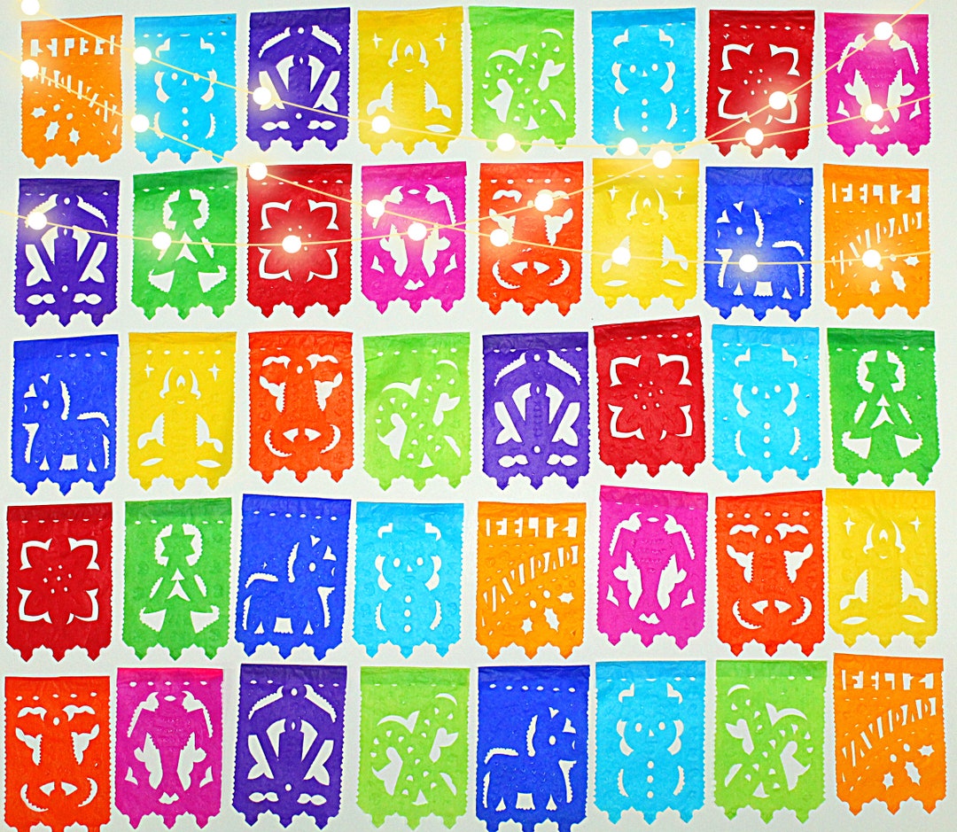 Papel Picado 5 Pack Fiesta Decoration Paper Banner Mini - Etsy