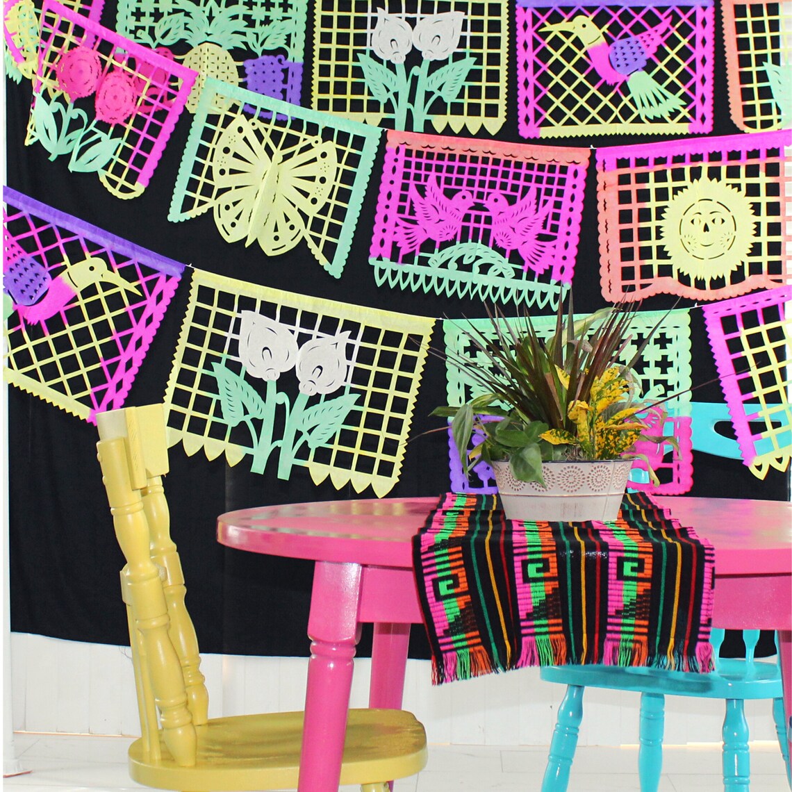 Large Mexica Papel Picado Banner 78 Ft Long Mexican Style | Etsy