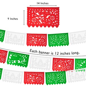 Papel Picado Mexican Fiestas Patrias, 5 PK Tricolor Hanging Decoration ...