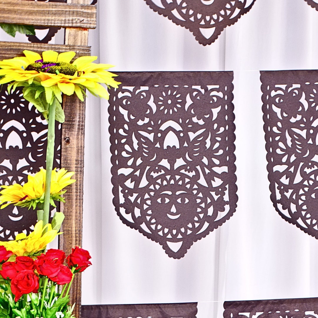 Black Papel Picado 2 Pack, Party Decoration, Fiesta Bunting, Party ...