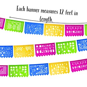 5 De Mayo Decorations, Papel Picado Banner 5 Pack, Mexican Theme Party ...