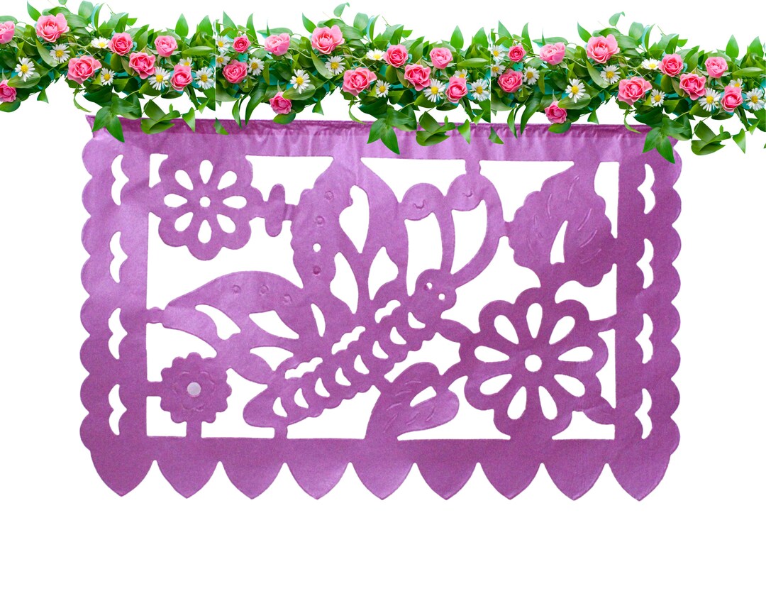 Metallic Pink Papel Picado Picado Banner Mexican Fiesta - Etsy
