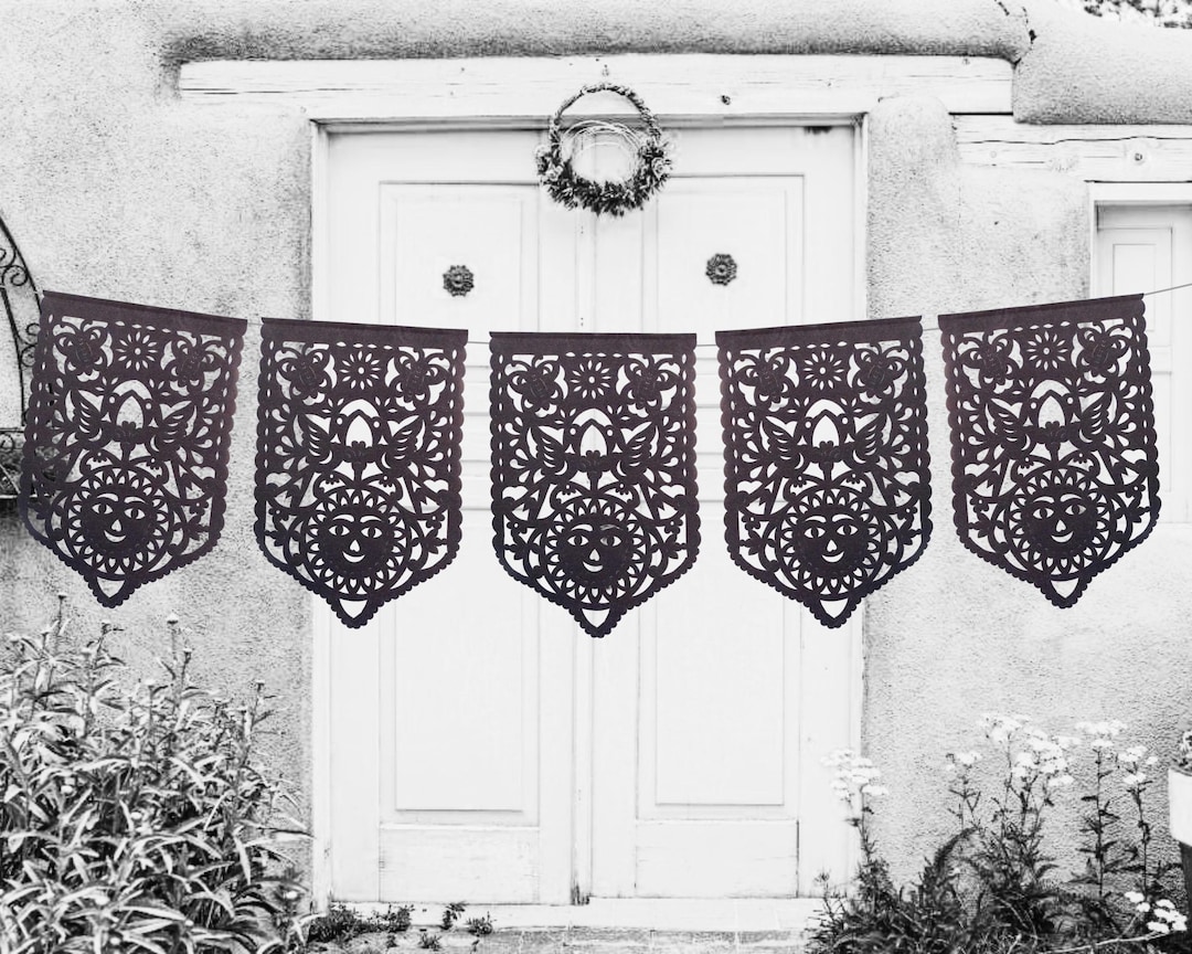 Black Papel Picado Banner, Fiesta Party Decoration, 12 Ft Long - Etsy