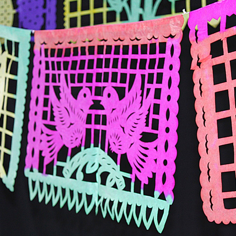 Large Mexica Papel Picado Banner 78 Ft Long Mexican Style - Etsy