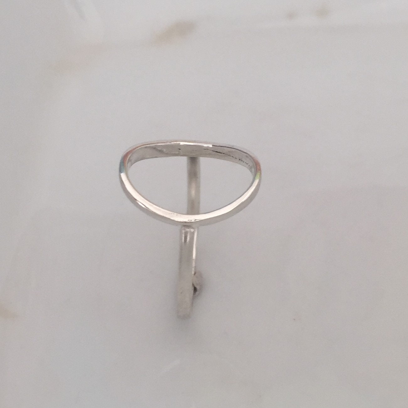 925 Sterling Silver Empty Oval Ring Open Ring Geometric - Etsy UK