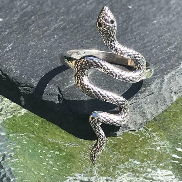 Silver Snake Ring - Etsy UK