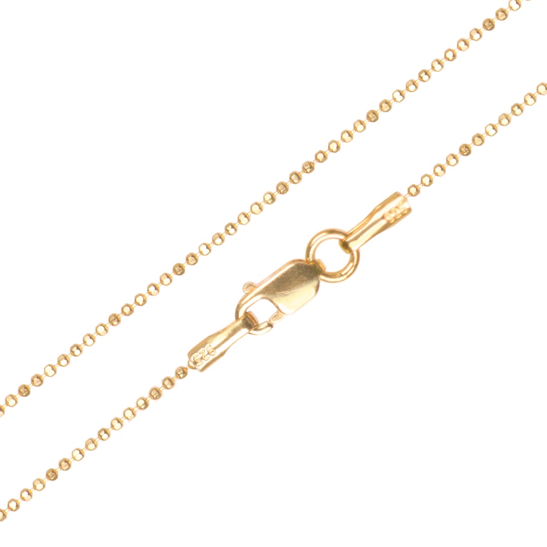 Fine Diamond Cut Ball Chain in Gold Vermeil - 1mm - Etsy
