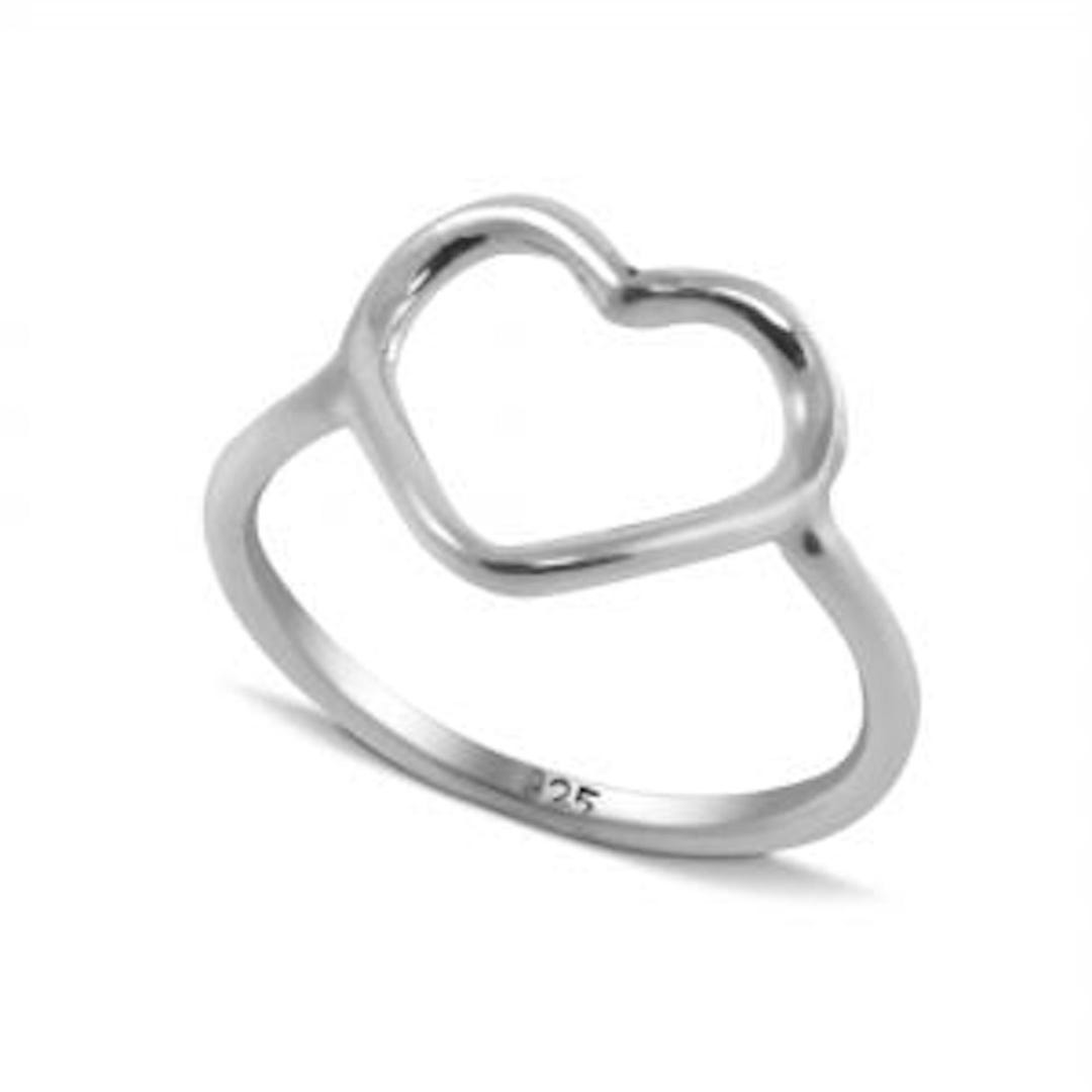 Big Open Heart Ring in Sterling Silver, Silver Ring, Heart Ring - Etsy