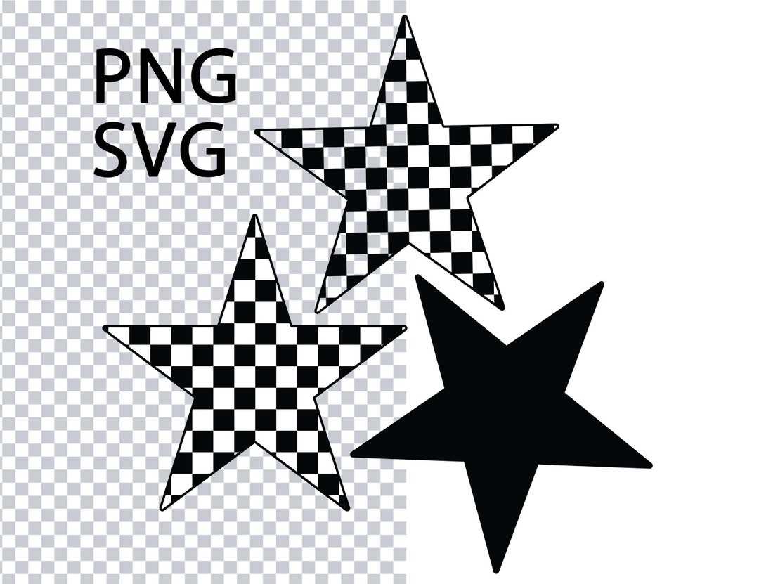 Checkered Star SVG Files, Preppy Retro Checkerboard Background, Sublimation Vector Design and ...