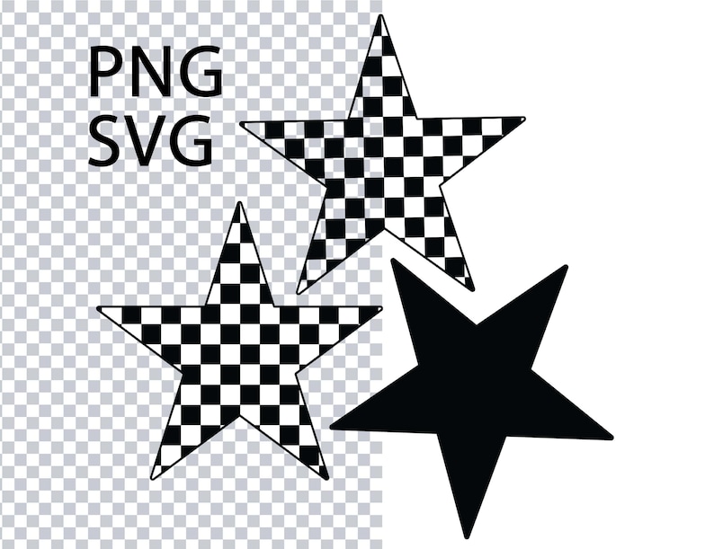 Checkered Star SVG Files, Preppy Retro Checkerboard Background ...