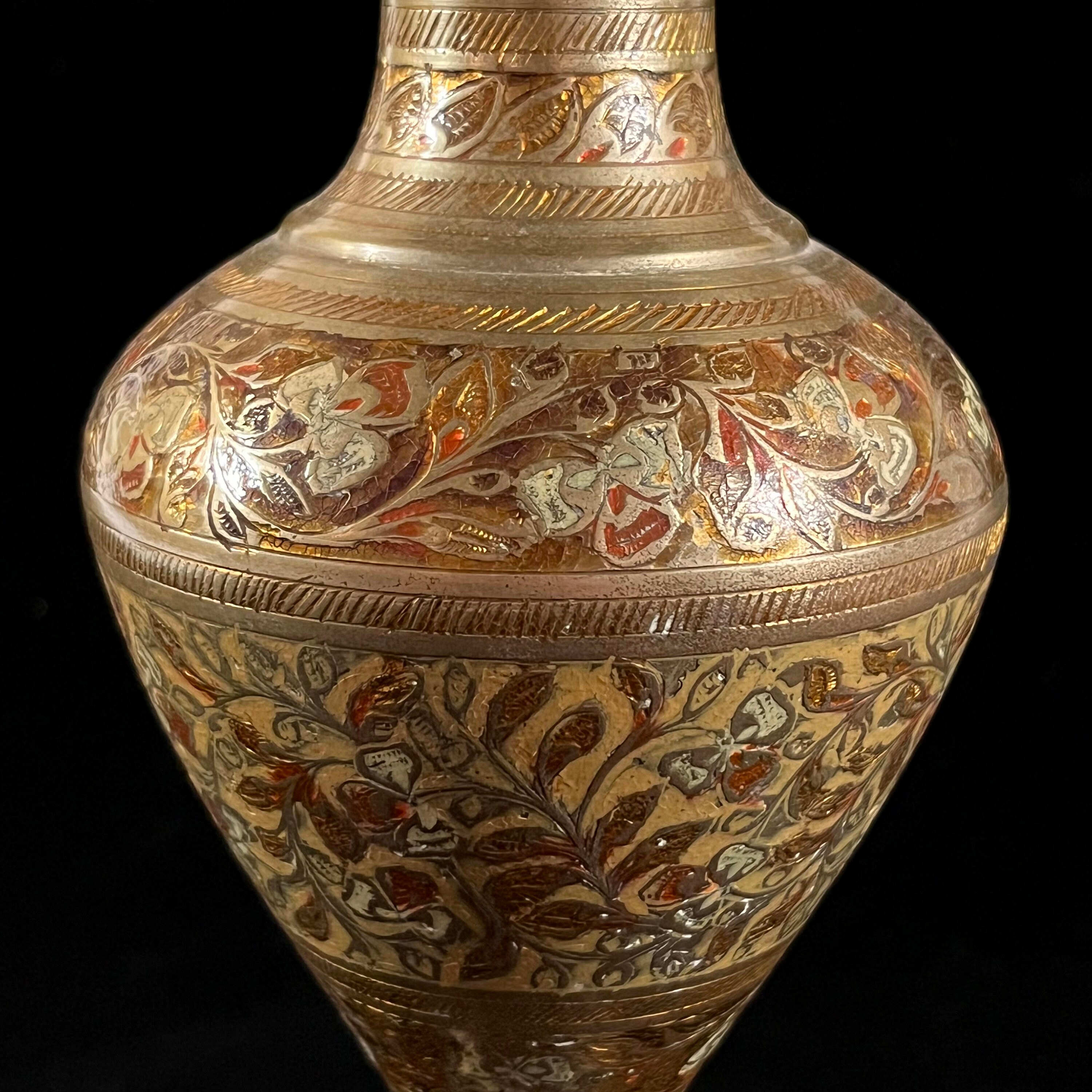 Vintage British Raj Brass Vase With Ruffled Edge - Etsy