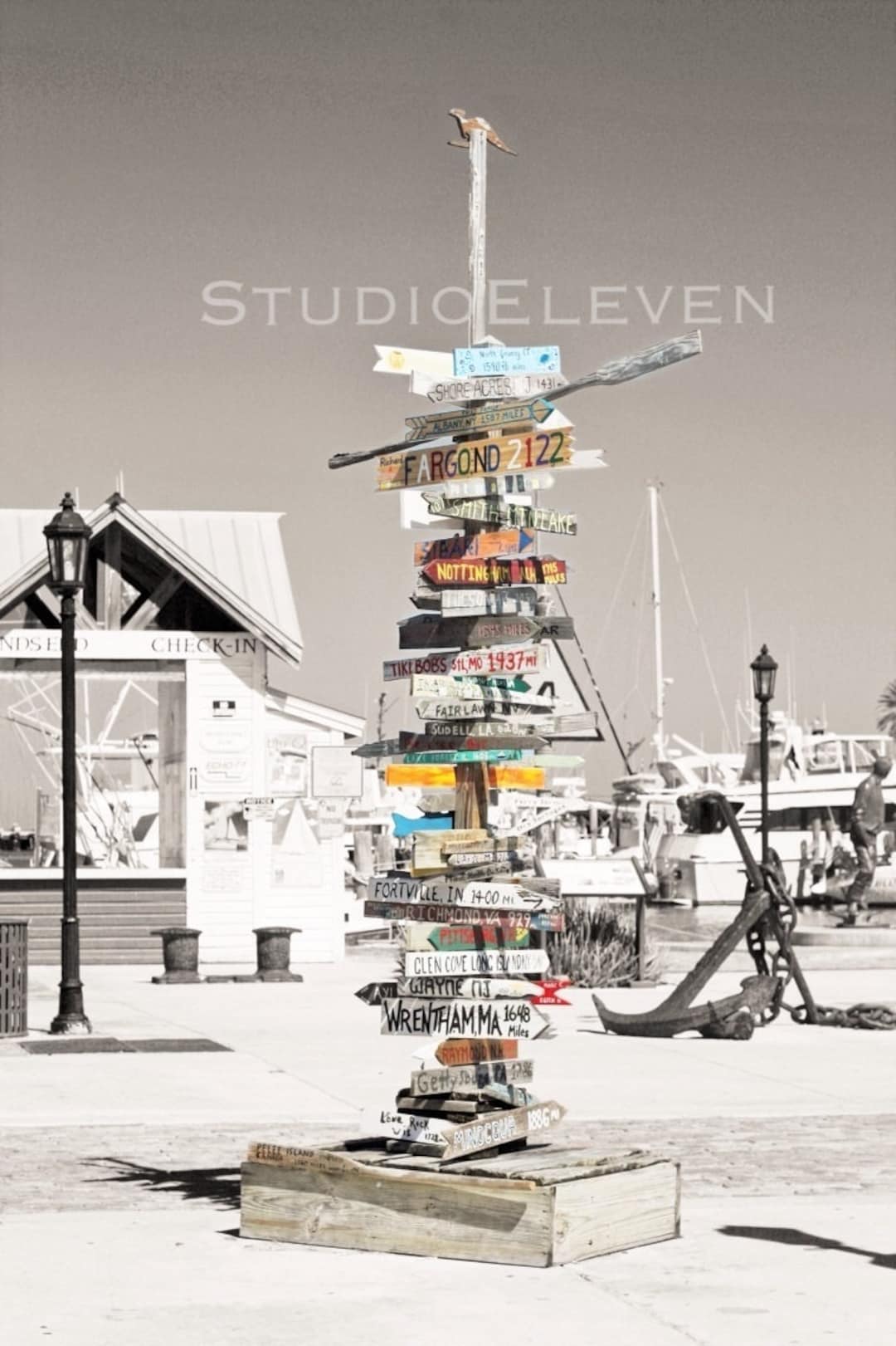 Key West Photography Arrows Sign Picture Black White Color Photography ...