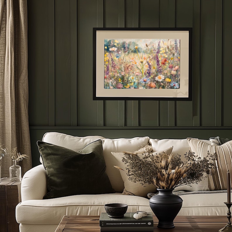 Cottagecore Wildflower Meadow Art Print: Summer Botanical Wall Decor ...