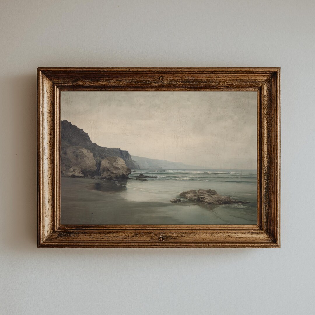 Moody Coastal Print | Vintage Seascape Wall Art (digital Download) - Etsy