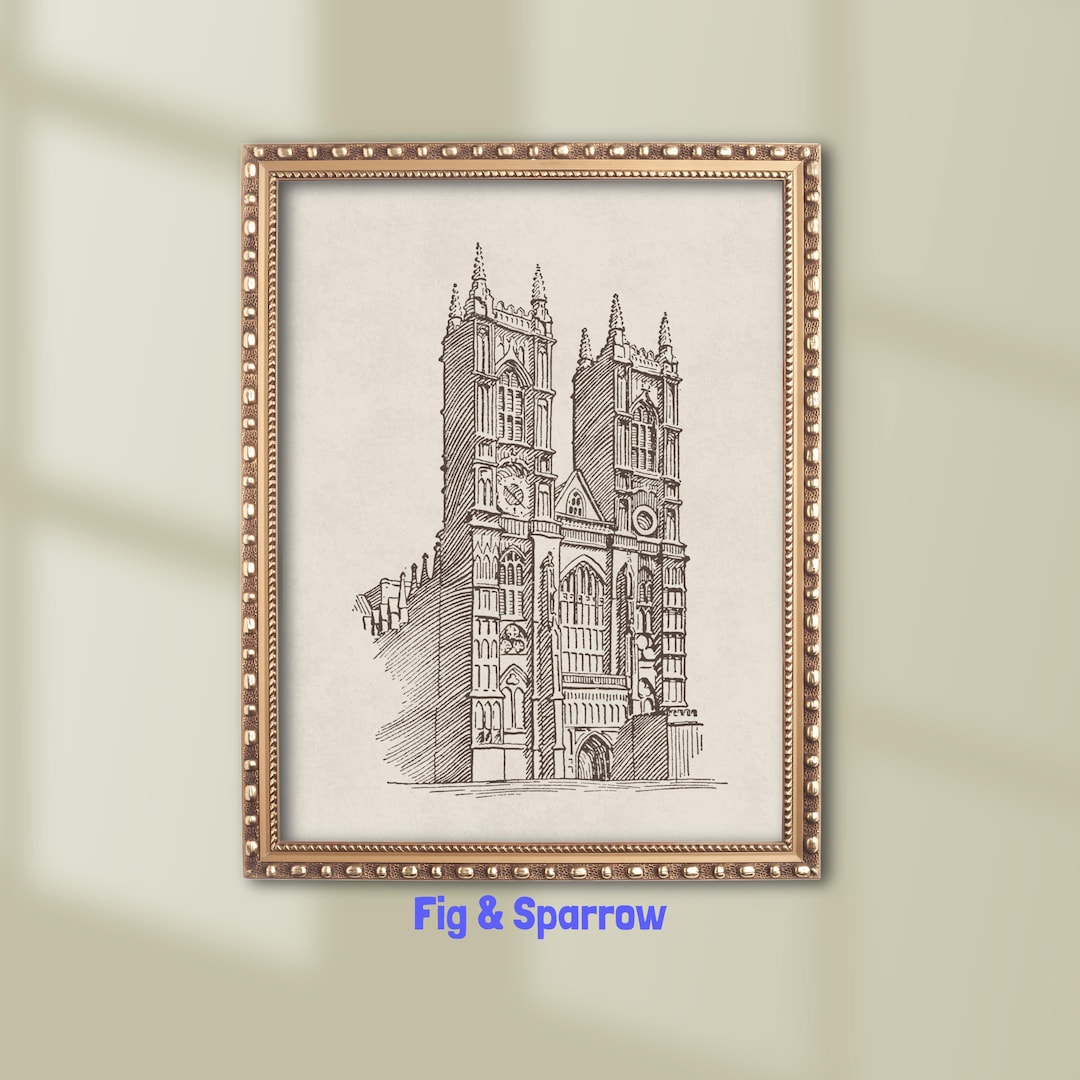 Printable Cathedral Sketch | Vintage Architecture Print | London Wall ...