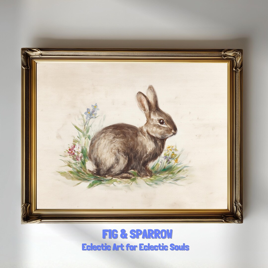 Vintage Rabbit Print | Cottagecore Spring Wall Art (digital Download ...